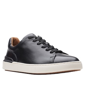 Tenis Clarks para hombre Court Lite Lace Black Leather